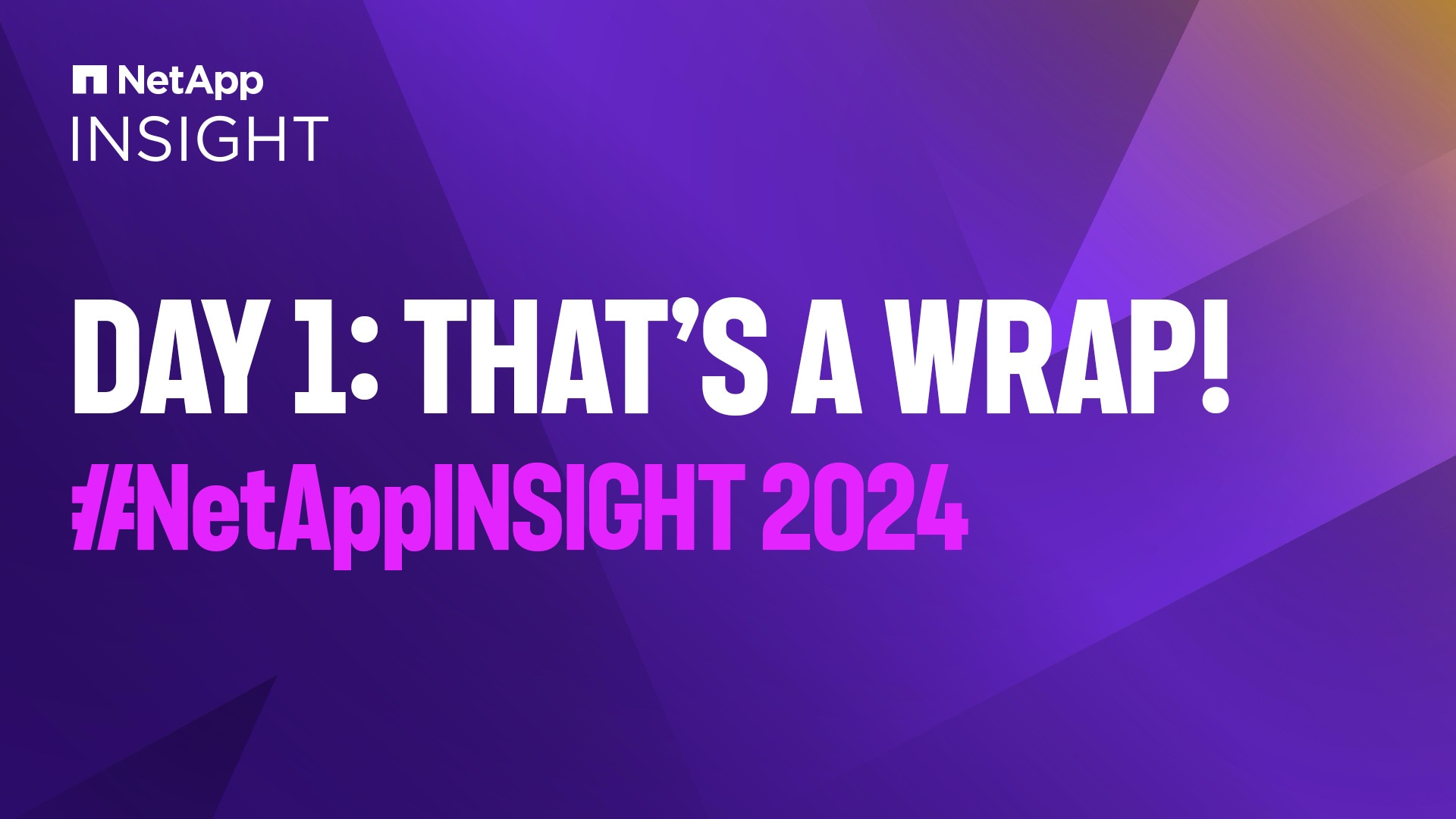 NetApp INSIGHT Day 1 - That’s a wrap! | NetApp Video