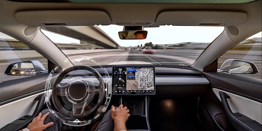 A car without a steering wheel