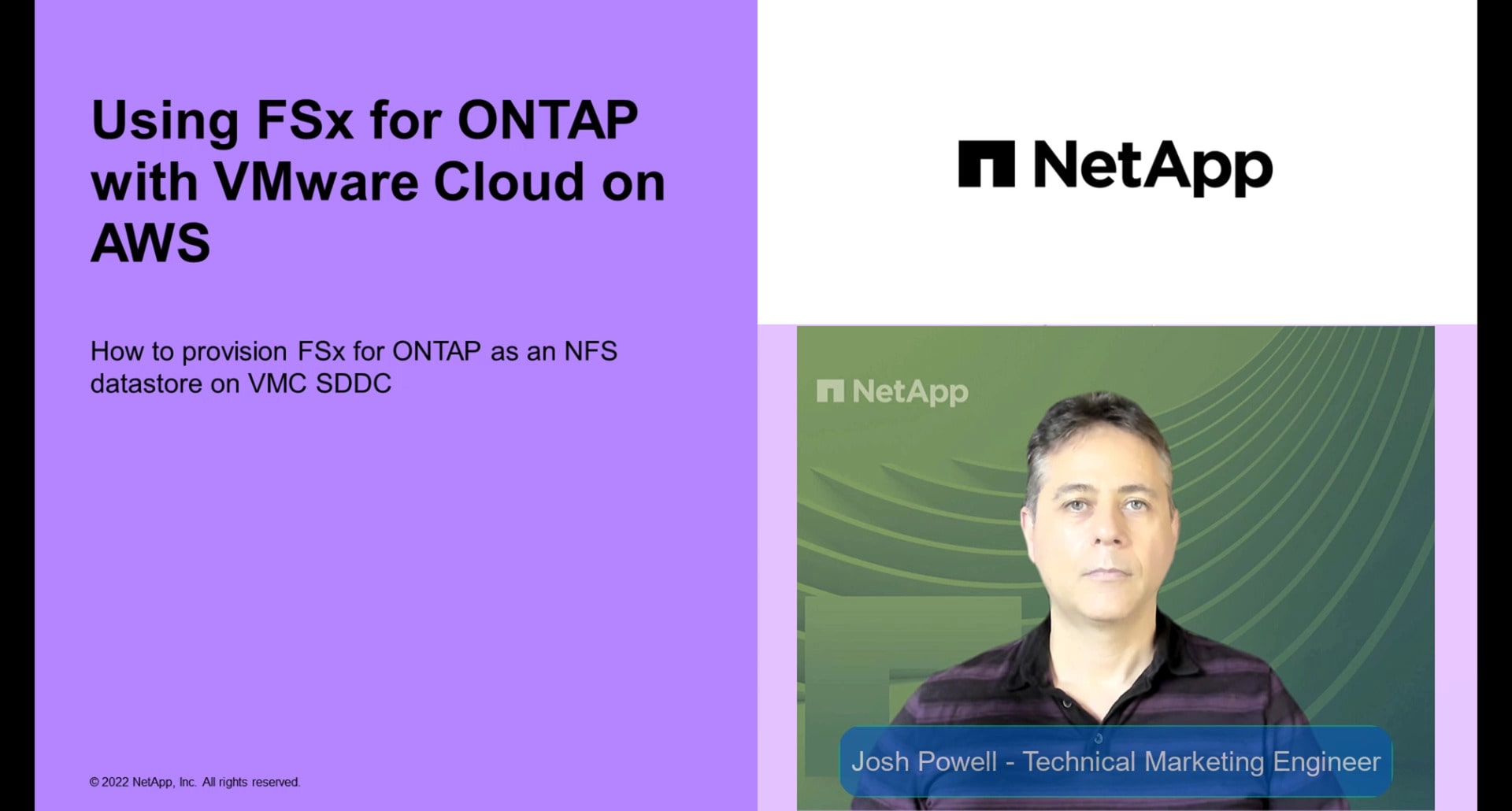 Using Amazon FSx for NetApp ONTAP with VMware Cloud on AWS | NetApp Video